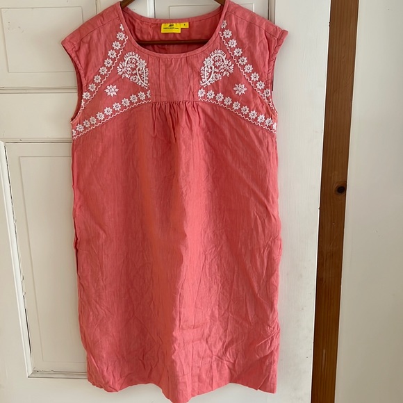 Roberta Roller Rabbit | Dresses | Coral Linen Embroidered Sleeveless ...